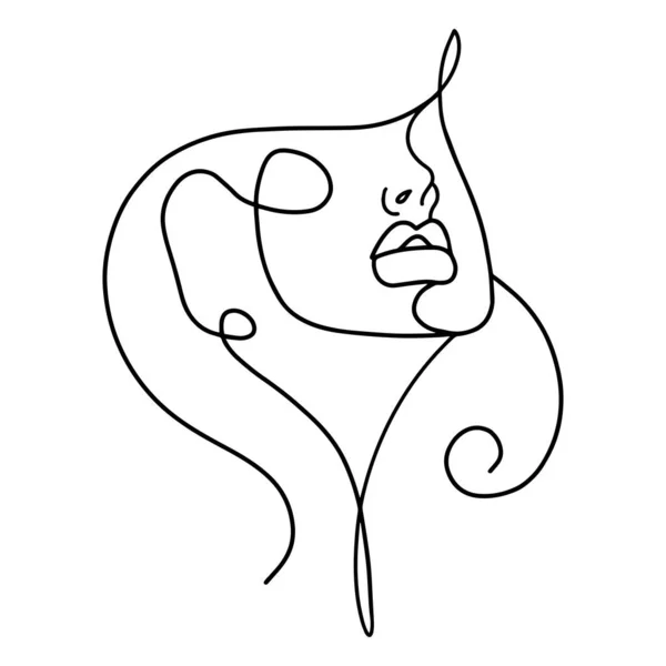 Woman Face Minimalist Abstract One Line Art Stock Vector By ©9george