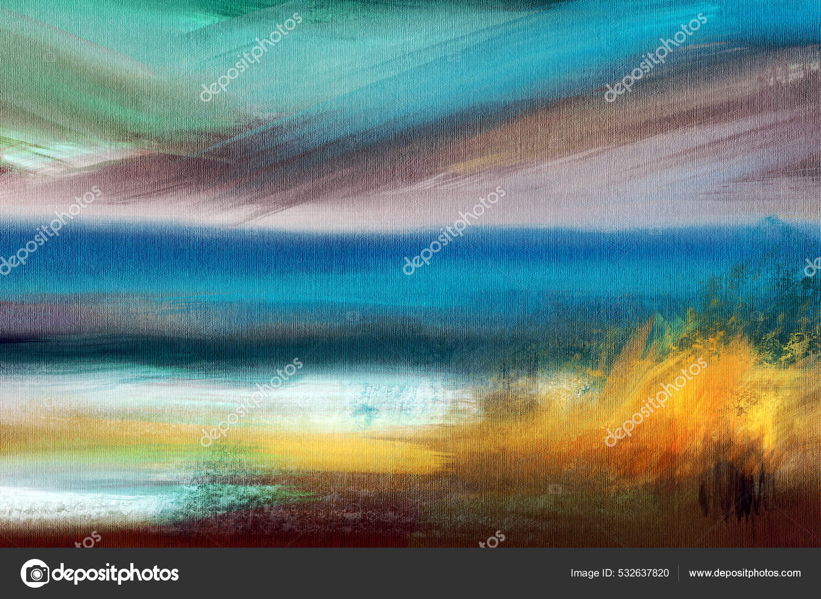 Abstract Impressionism Landscape Modern Painting Hand Drawn ...