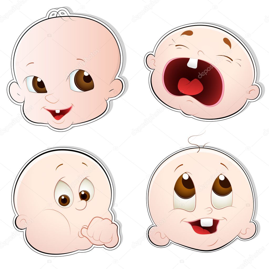 Baby Faces Vectors — Stock Vector © baavli #12772382