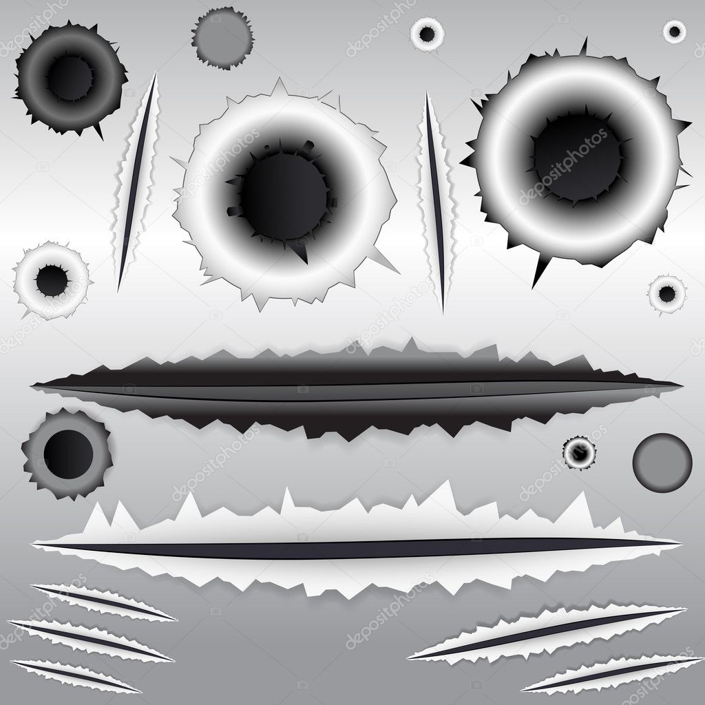 Bullet and Scratches Vectors Stock Vector Image by ©baavli #12836466