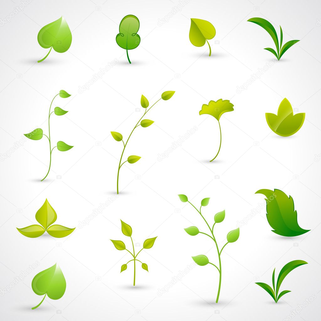 Simgeler vektör yaprak Stok Vektörü © baavli 12869476