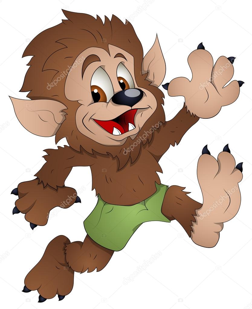 Loup-garou mignon - Caractère de bande dessinée - Illustration ...