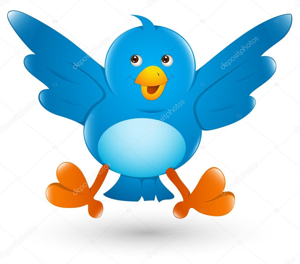 Twitter Bird Cartoon Icon Illustration — Stock Vector © baavli #15323423