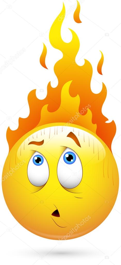 illustration vectorielle de Smiley - feu sur la tête — Image ...
