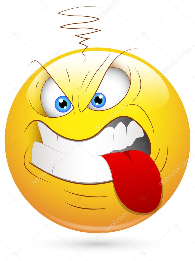 Smiley-Vektorillustration - aggressives Gesicht Stock-Vektorgrafik von ...