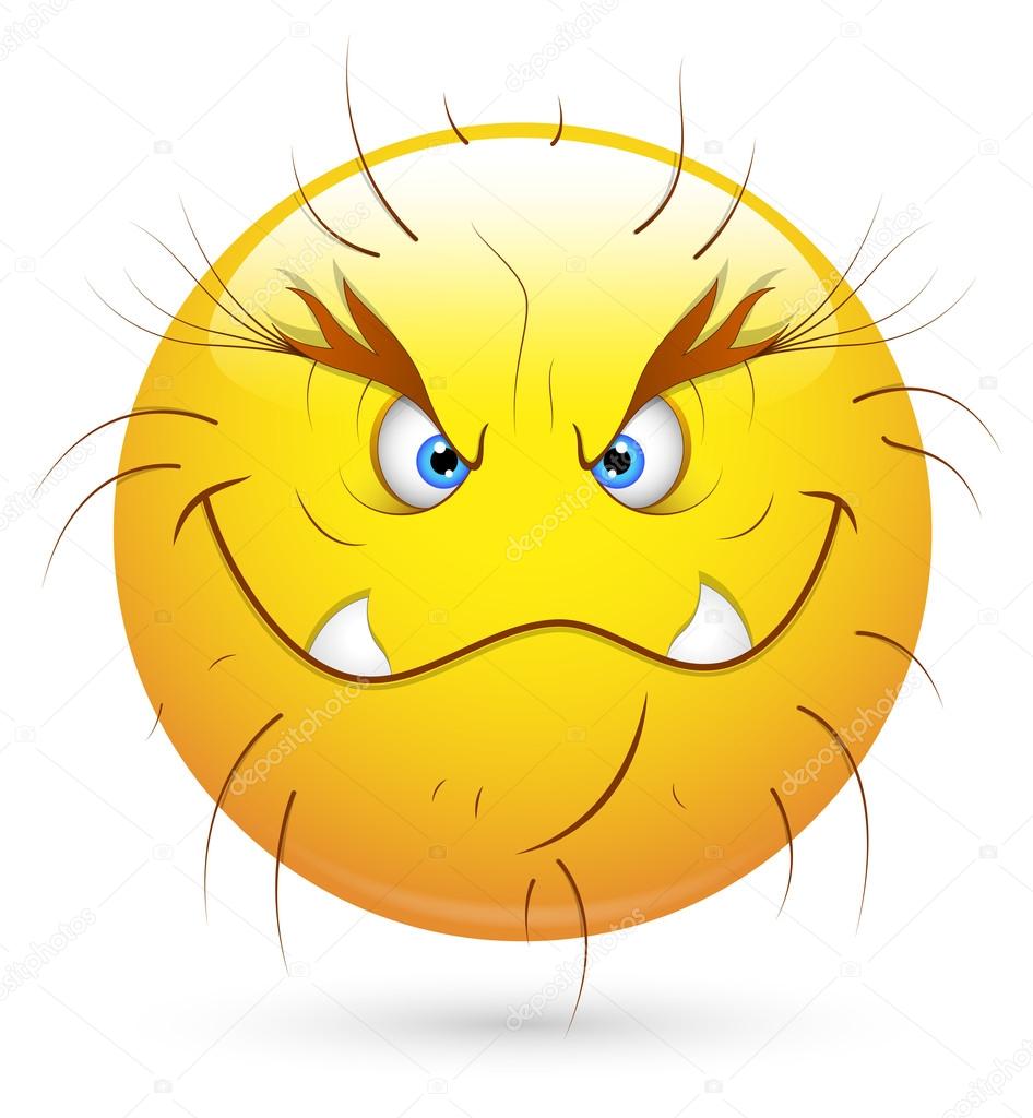 Illustration vectorielle souriante - Visage de monstre sauvage image ...