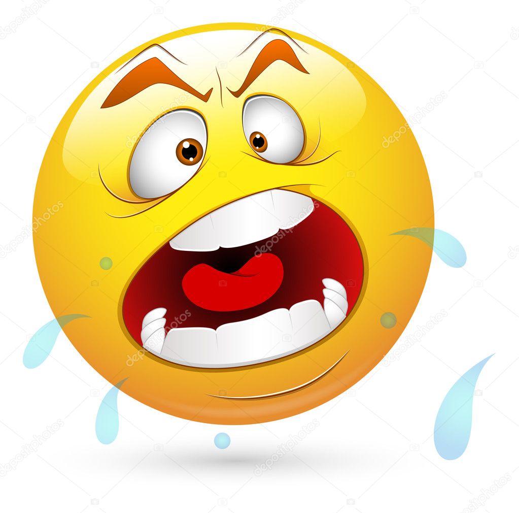 Smiley-Vektor-Illustration - Gesicht schreien — Stockvektor © baavli ...