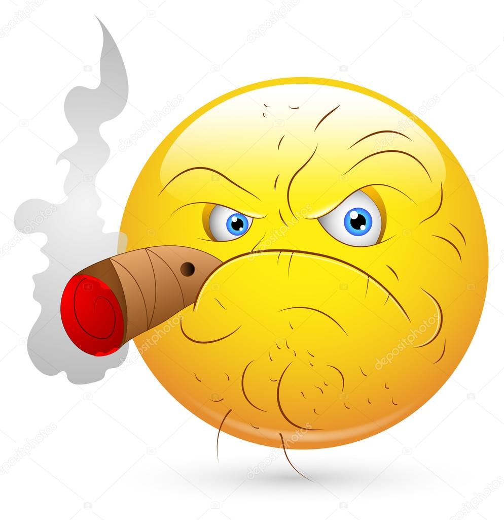 Smiley Vector Illustration - Smoking Man Face — Stock Vector © baavli ...