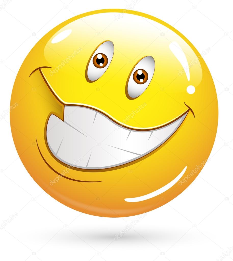 Ilustración de vector sonriente - cara muy feliz — Vector stock ...