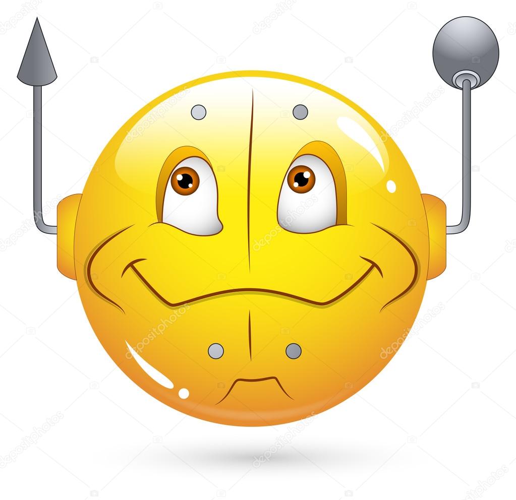 Smiley vektör çizim - robot yüz — Stok Vektör © baavli #21688707