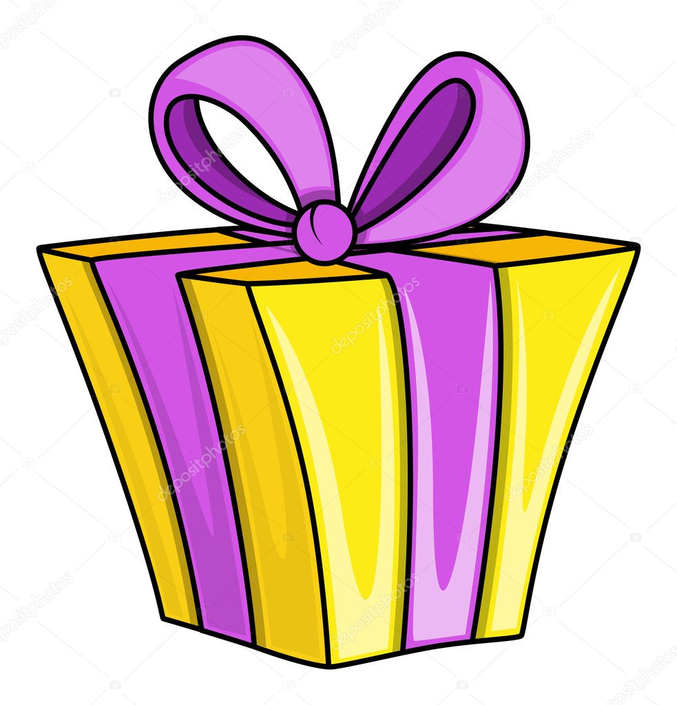 Caja de regalo de dibujos animados - ilustraciones vectoriales — Vector ...