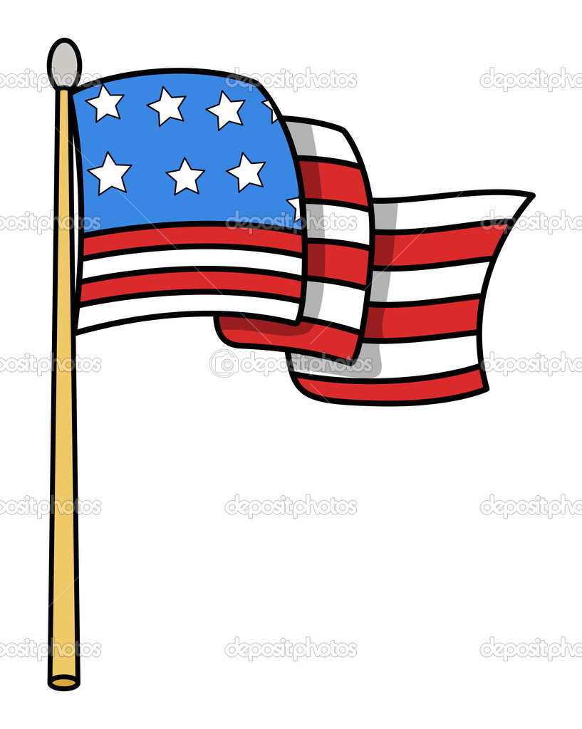 los e.e.u.u. bandera dibujos animados - ilustración vectorial — Archivo ...