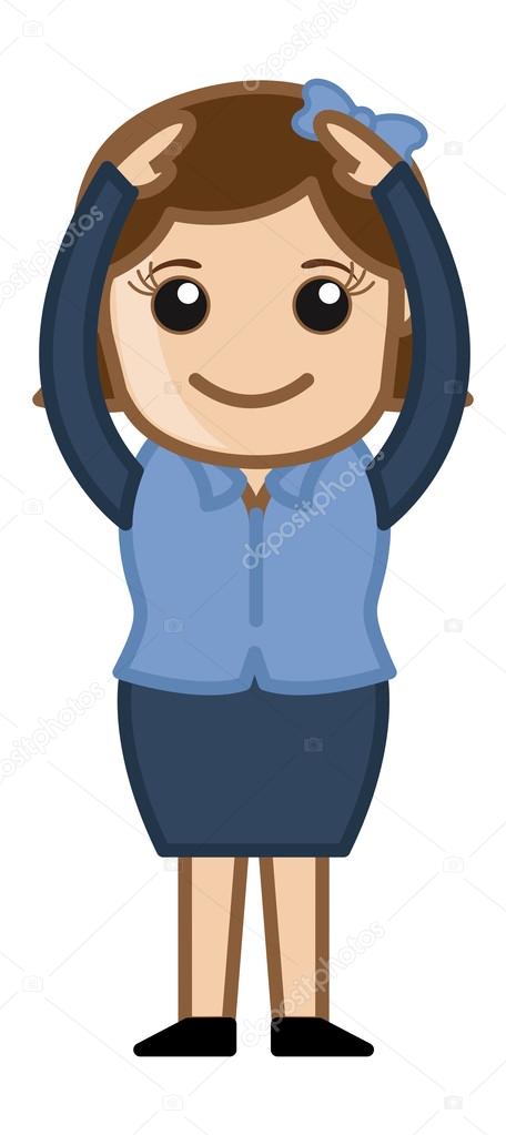 Female Placed Her Hand on Head - Business Cartoon Character Vector ...