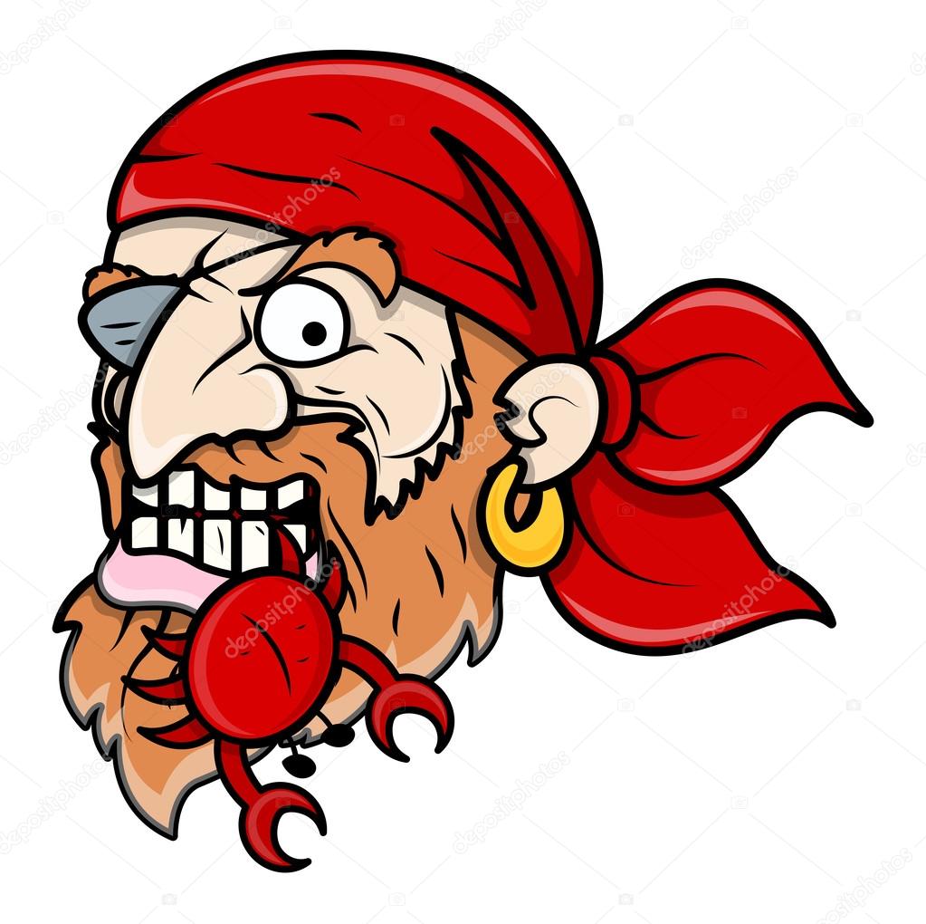 pirata comiendo cangrejo - ilustración de dibujos animados vector ...