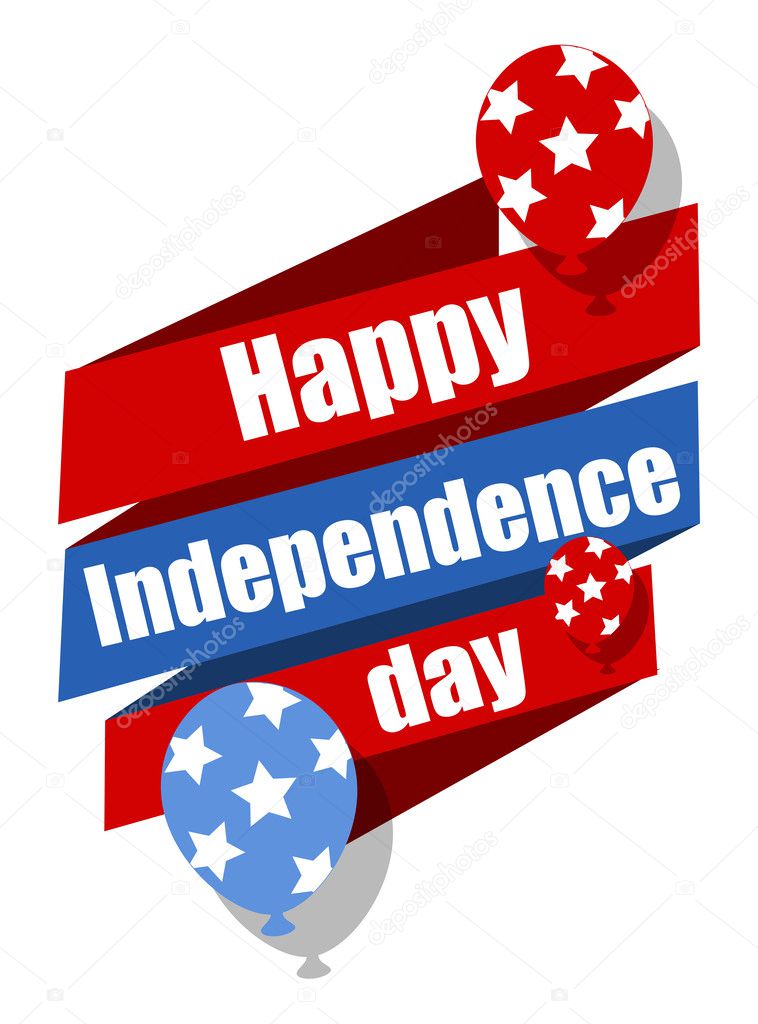 Happy Independence Day celebration banner with balloons — Stock Vector ...