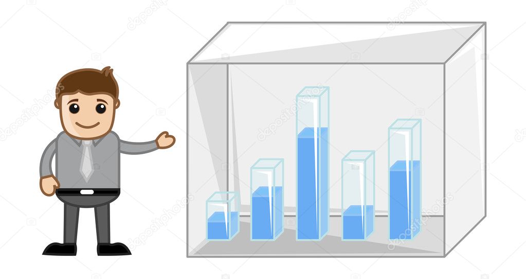 Man Showing Business Statistics Bar Stock Vector Image by ©baavli #30863831