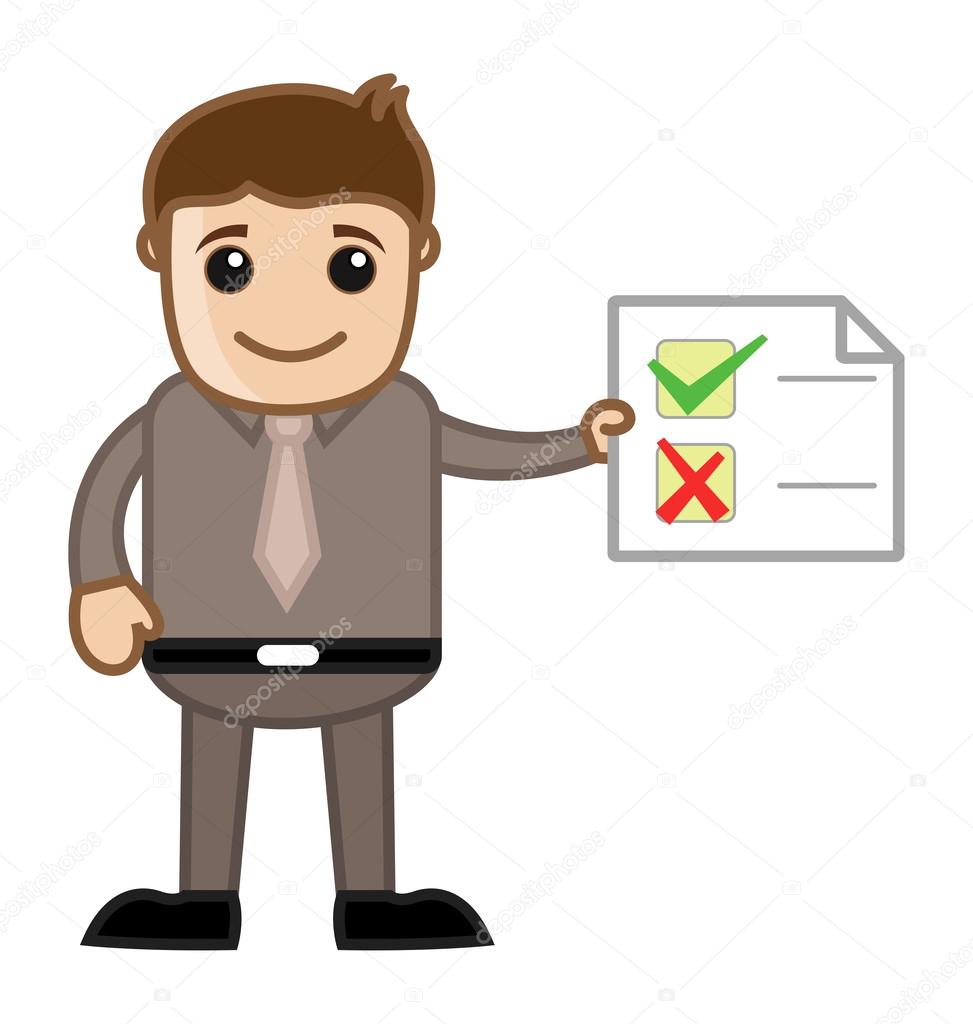 Hombre sosteniendo una lista de verificación - Dibujos animados de ...