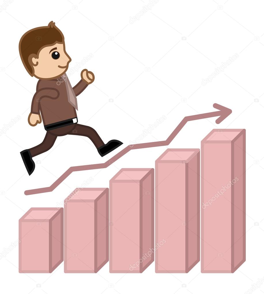 yendo hacia el éxito - dibujos animados de negocios — Vector stock ...