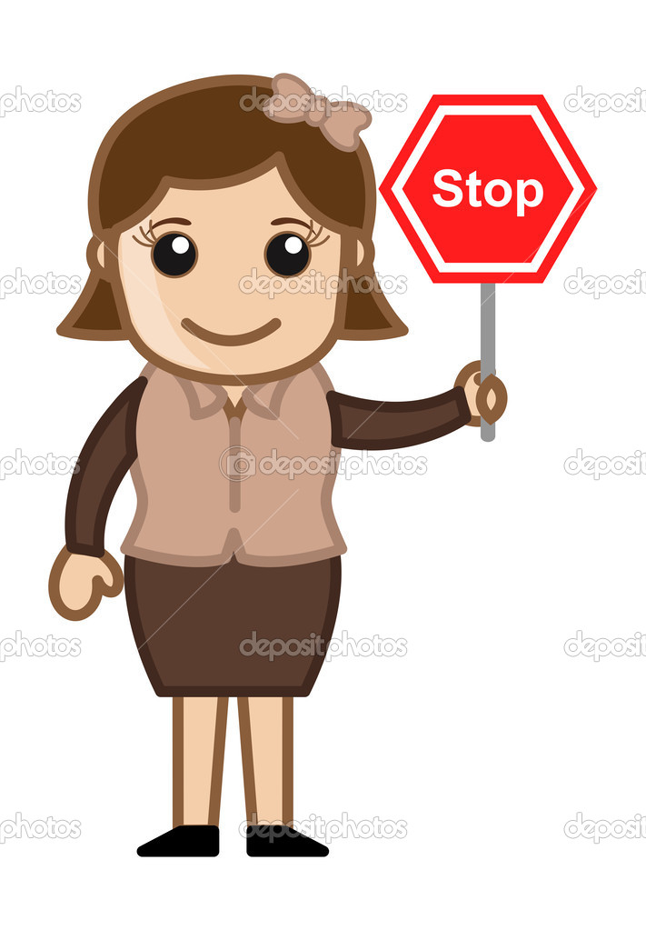 Stop - dibujos animados ilustraciones vectoriales de negocios — Archivo ...