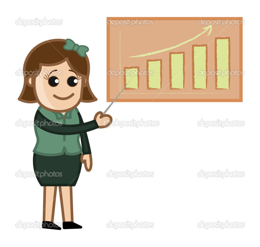 Presentación femenina en el proyector - Ilustraciones de vectores de ...