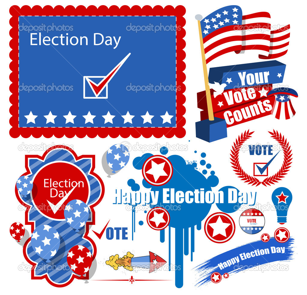USA Election Day Graphics Set — Stock Vector © baavli #31016521