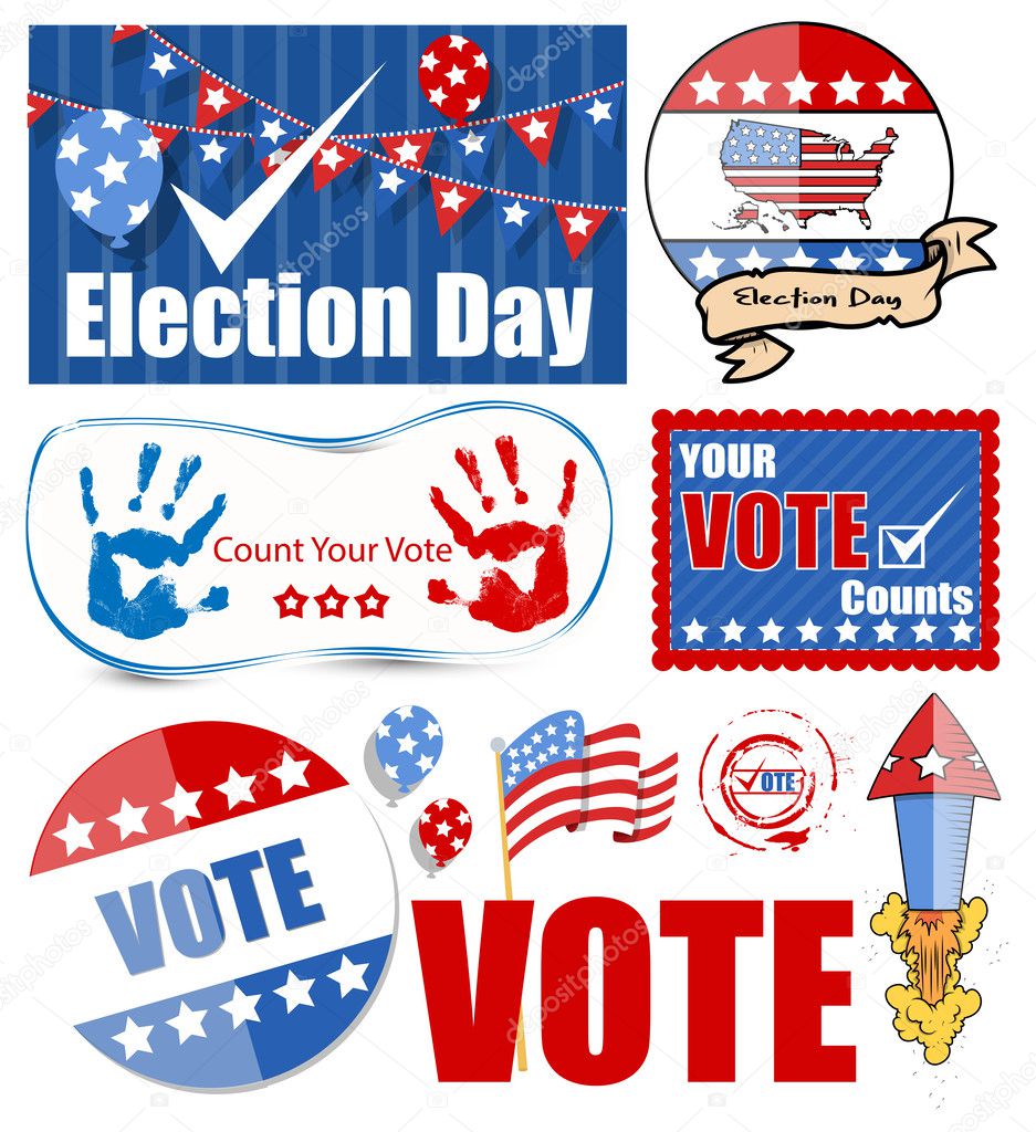 USA Voting Day Designs Set Stock Vector Image by ©baavli #31016591