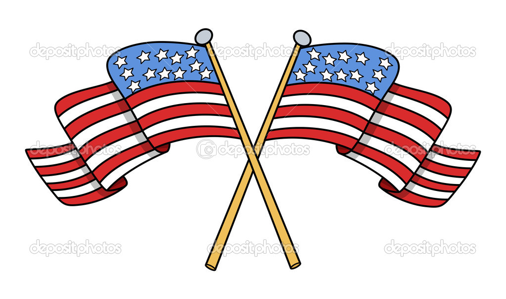 Banderas De Estados Unidos Y De La Confederación Cruzadas