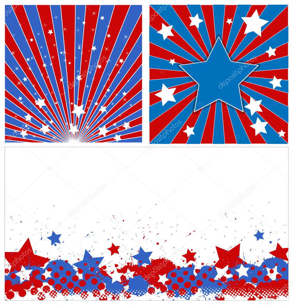Stars background set - Patriotic USA theme Vector Stock Vector Image by ...