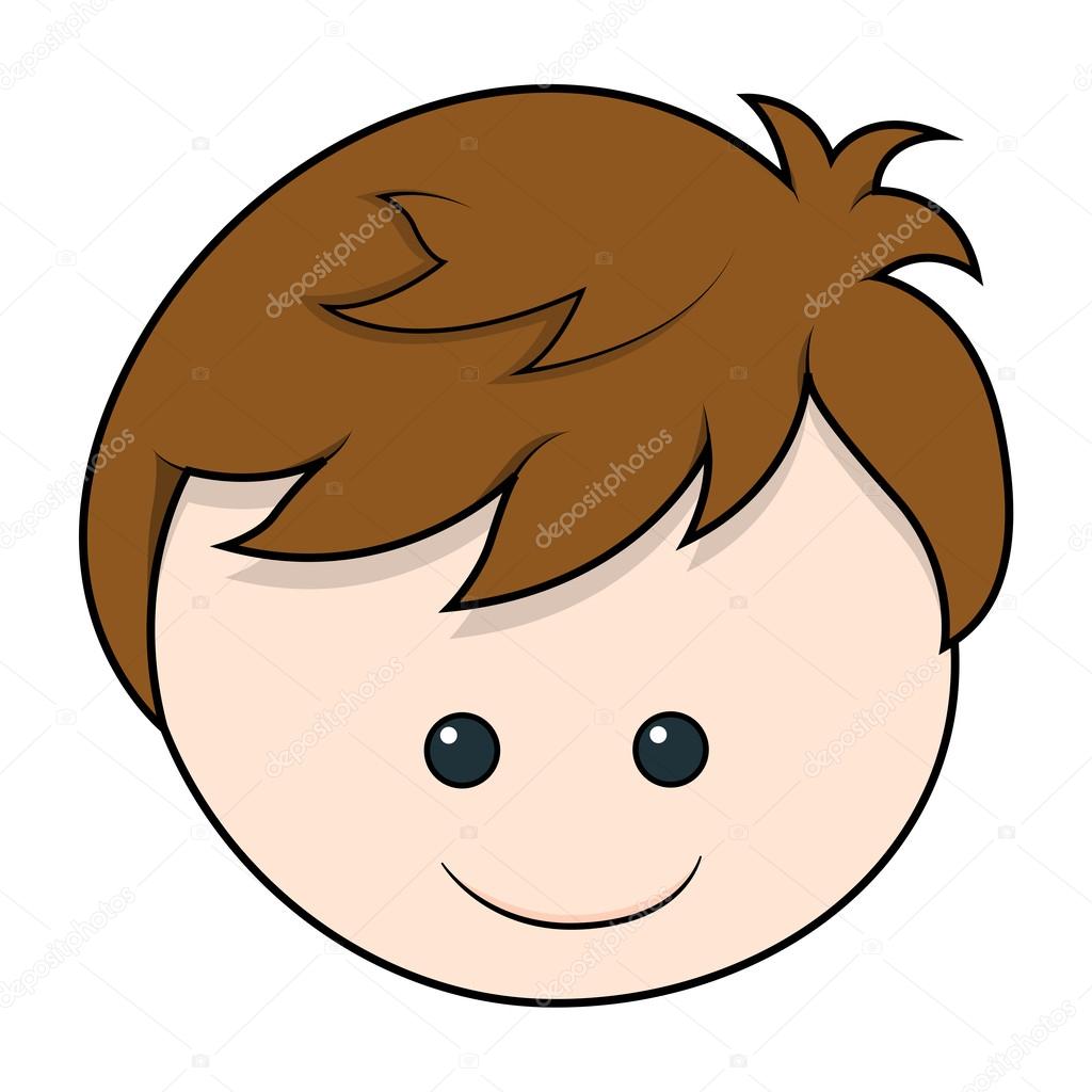 Vector de cara de dibujos animados lindo niño — Vector de stock ...