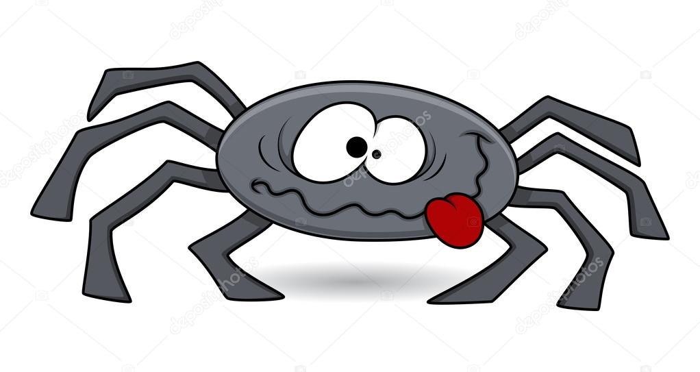 Srandovní blbej pavouk kreslený - halloween vektorové ilustrace Stock ...