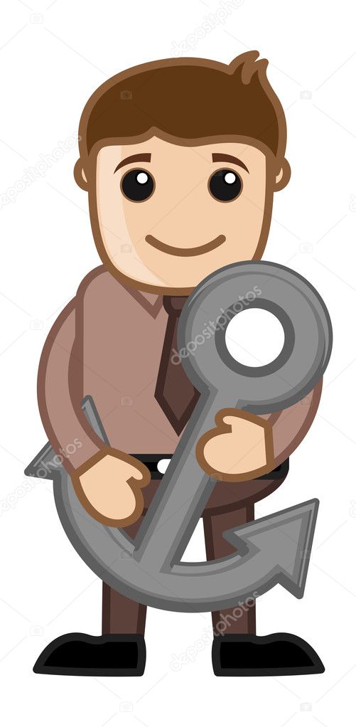 Man Holding Anchor Stock Vector Image by ©baavli #50645585