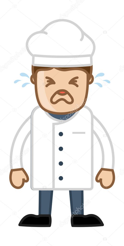 Chef Crying - Cartoon Vector Illustration — Stock Vector © baavli #50645969