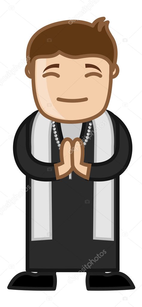 Karikatur Priester Mann betet - Vektorillustration Stock-Vektorbild von ...