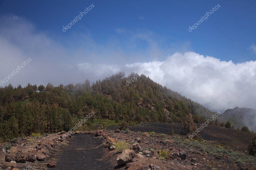 La Palma, paisajes a lo largo de la popular ruta de senderismo de largo ...