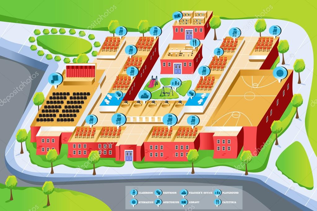 Mapa de la escuela vector, gráfico vectorial © artisticco imagen #28004187
