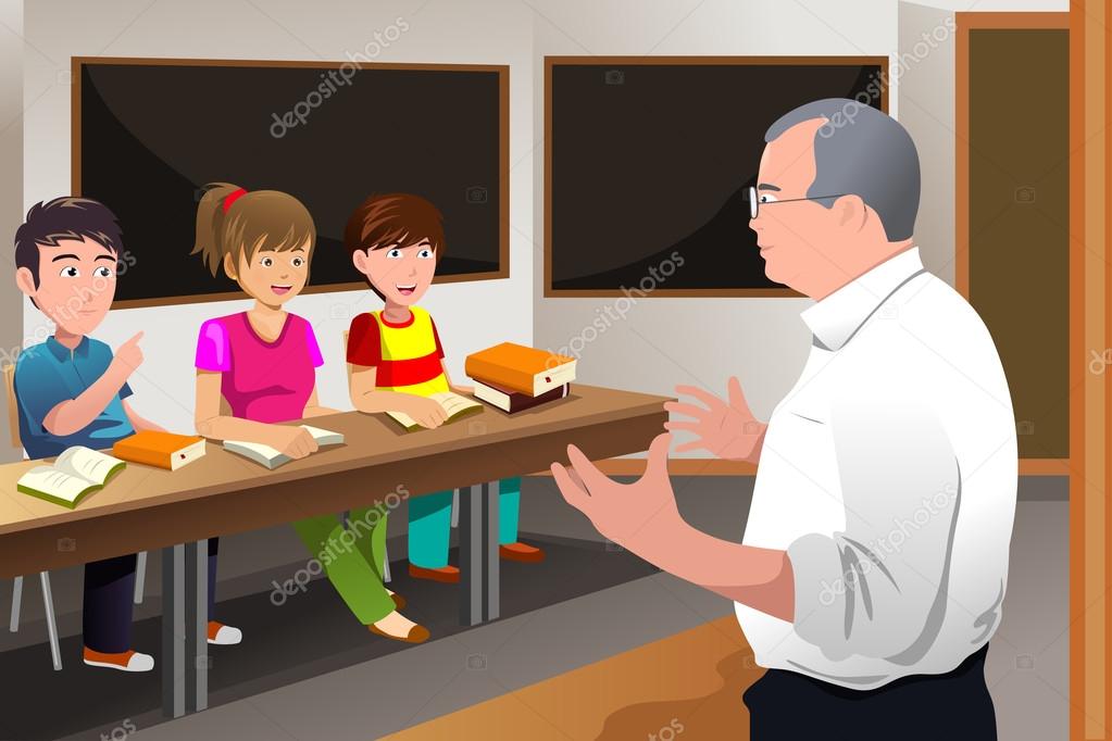 Profesor de enseñanza estudiante universitario Vector de stock por ...