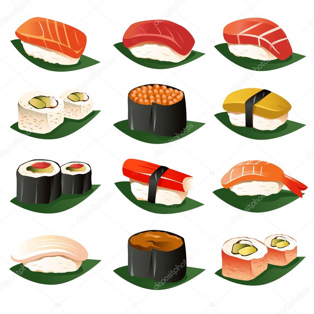 Sushi icons Stock Illustration by ©artisticco #35091725