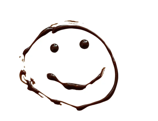 Smiley face made of chocolate syrup — Stock Photo © flas100 #13611003