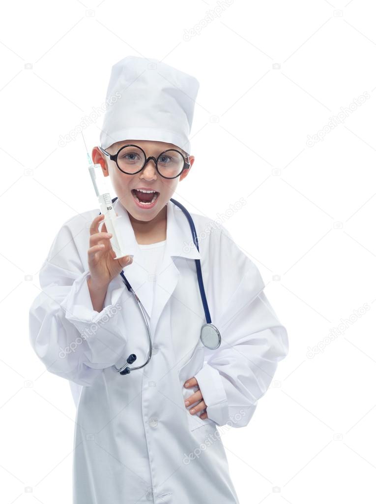 Cute future doctor boy Stock Photo by ©dedukh 41304235