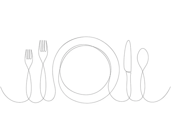 Fork line drawing Vector Art Stock Images | Depositphotos
