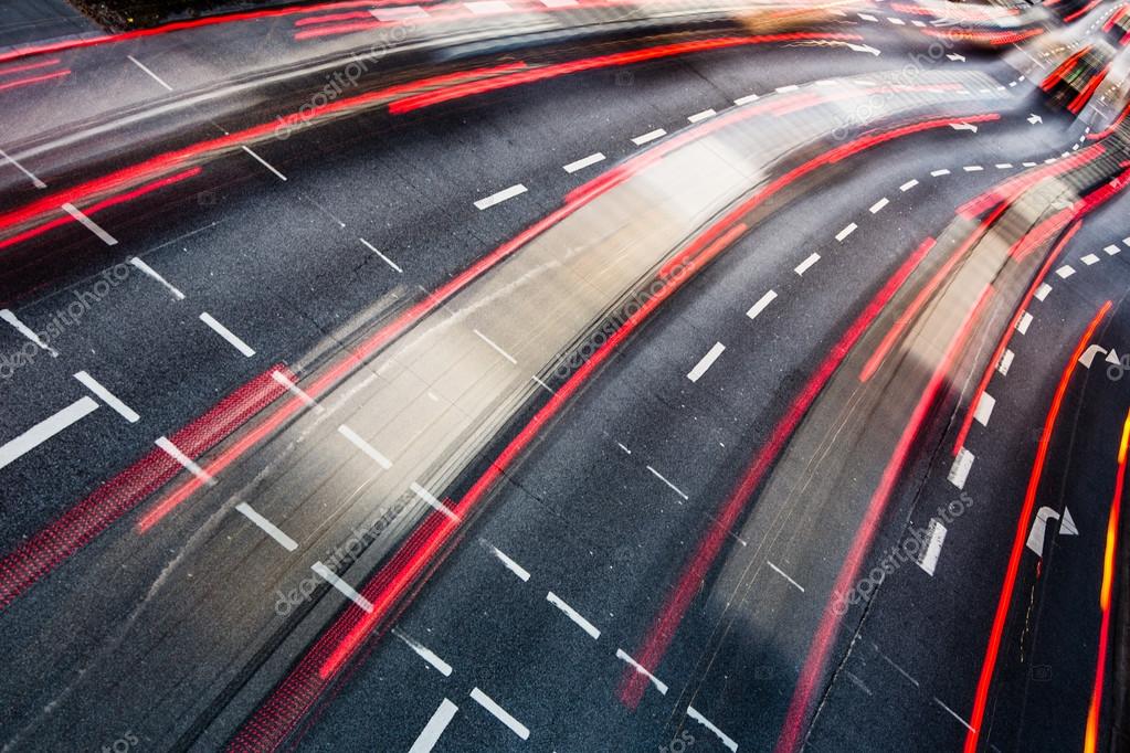 Motion blurred city road traffic Stock Photo by ©lightpoet 46639065