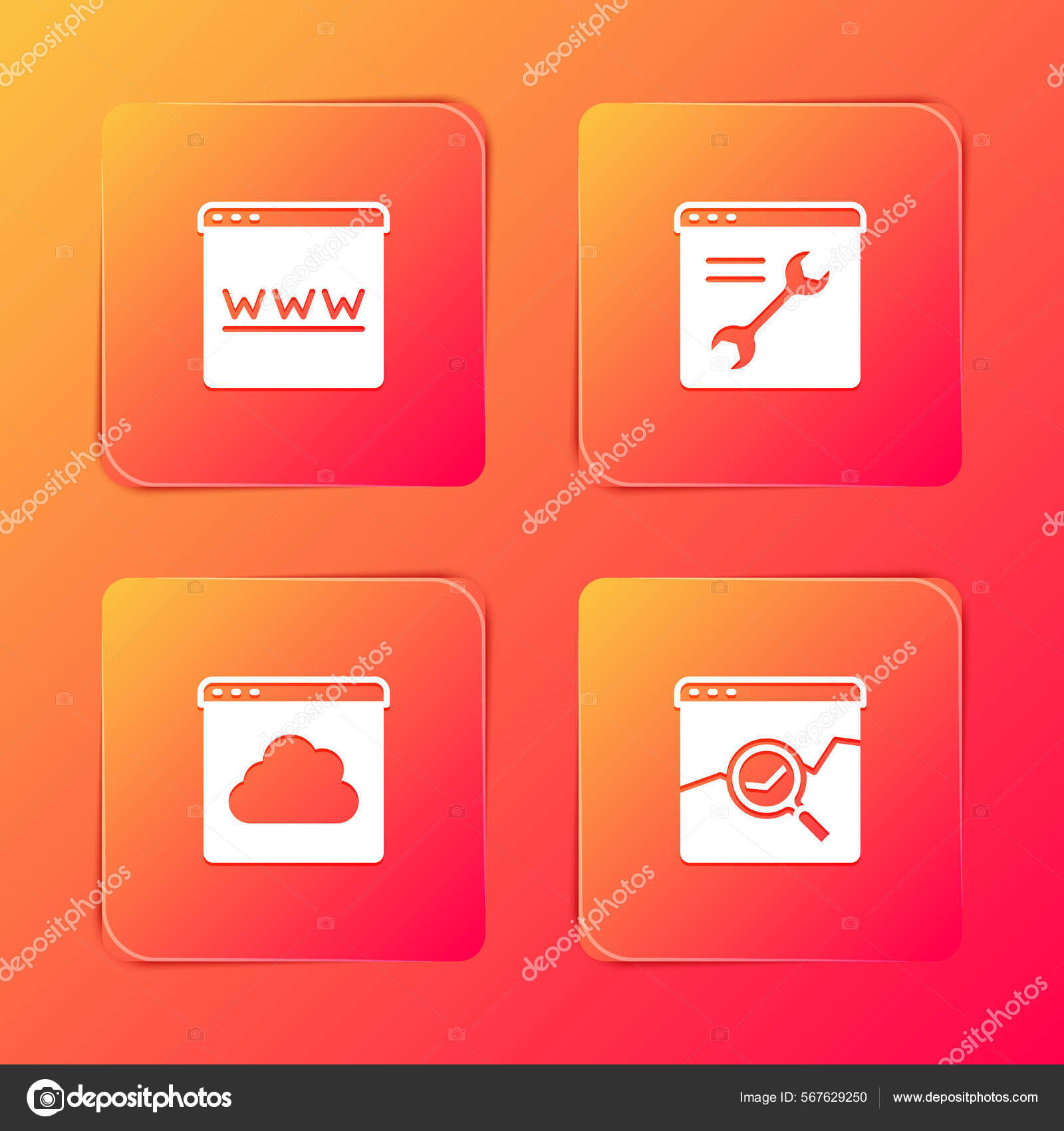Set Browser Window Setting Cloud Technology Data Transfer Website Stocks Stock Vector Image by ...