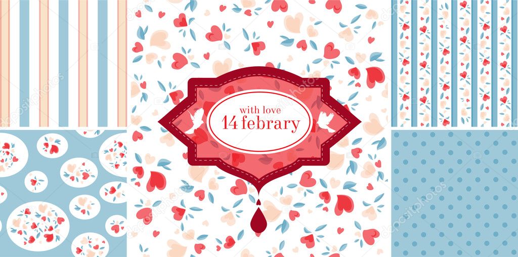 Vintage Valentine Patterns Stock Vector Image by ©Ermine #19620641