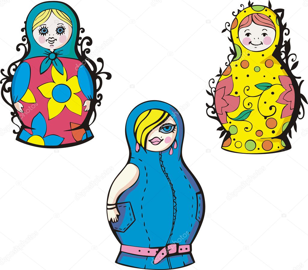 Russian matryoshka dolls Stock Vector Image by ©rorius #12017889