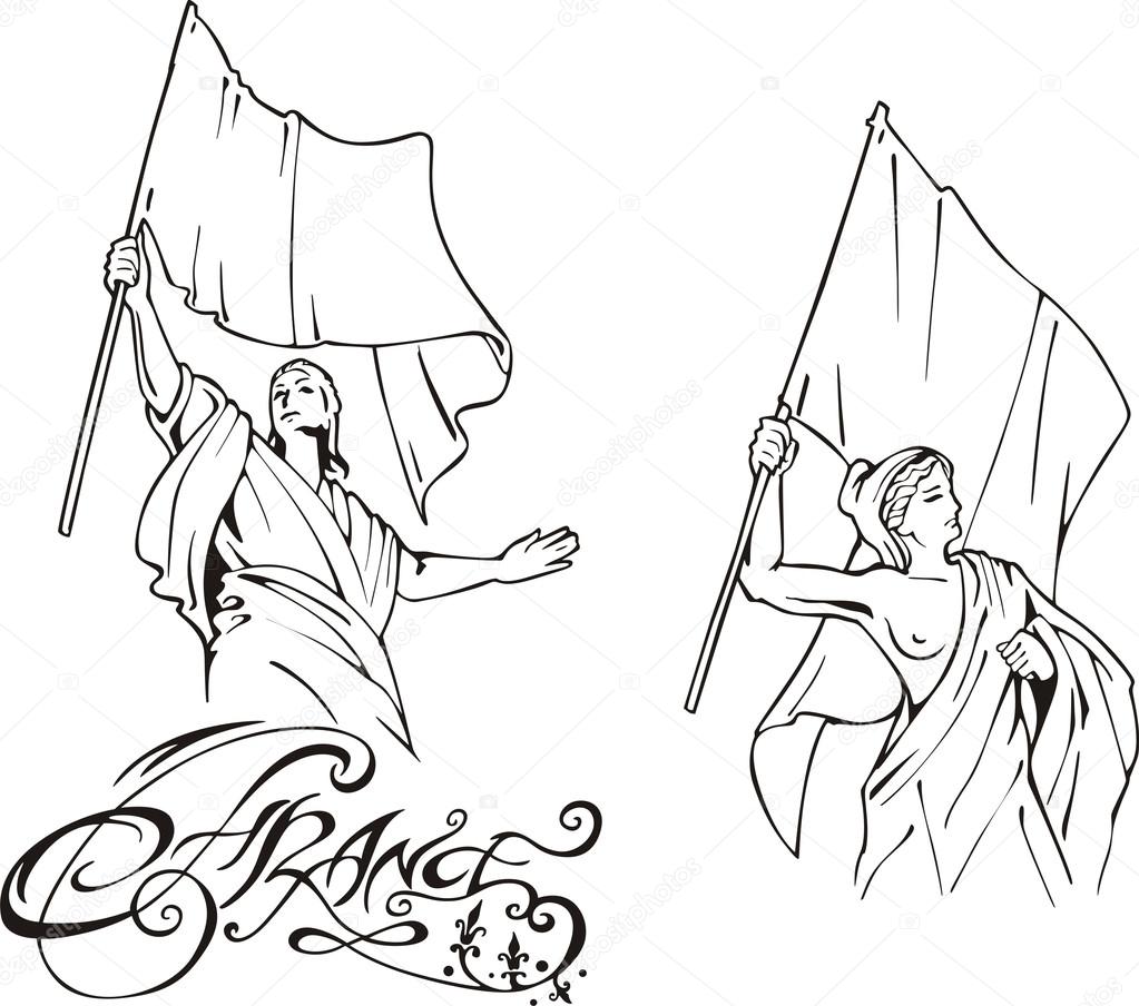 French Marianne with Flags Stock Vector Image by ©rorius #12400850