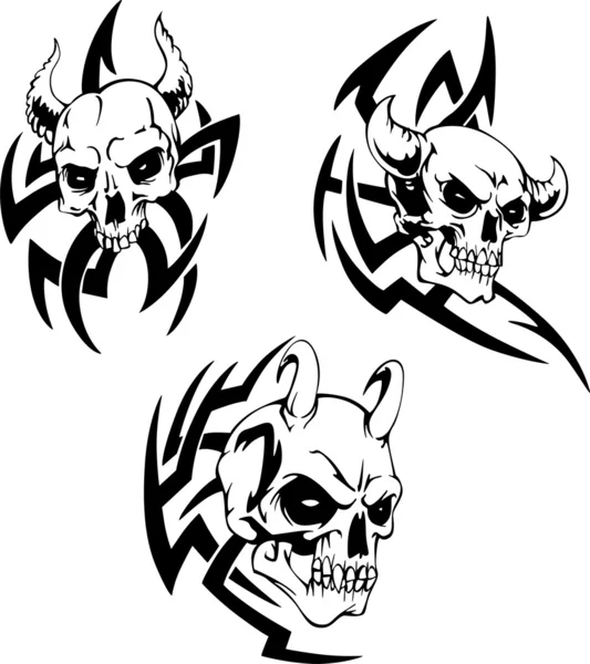 Drawings Of Tribal Skulls With Flames