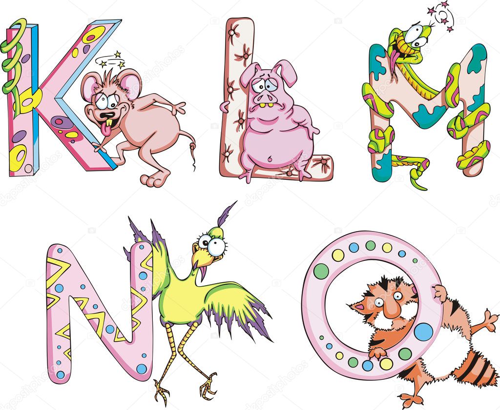 Funny childish letters KLMNO Stock Vector by ©rorius 36438645