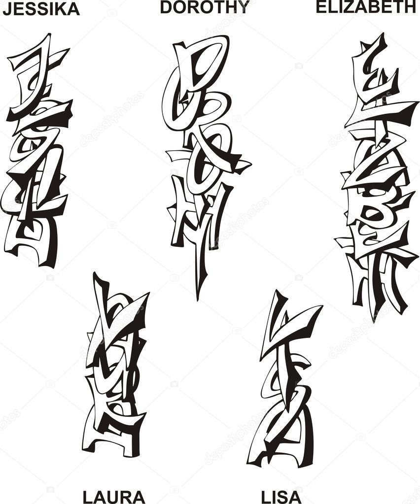 Stylized female names Stock Vector Image by ©rorius #43125969