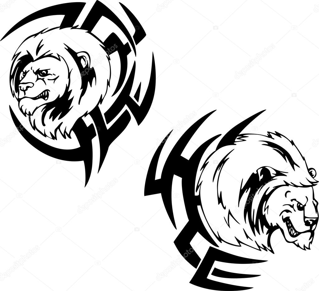 Tribal Lion Head Tattoos