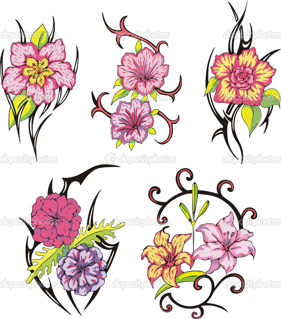 Tribal Flower Designs